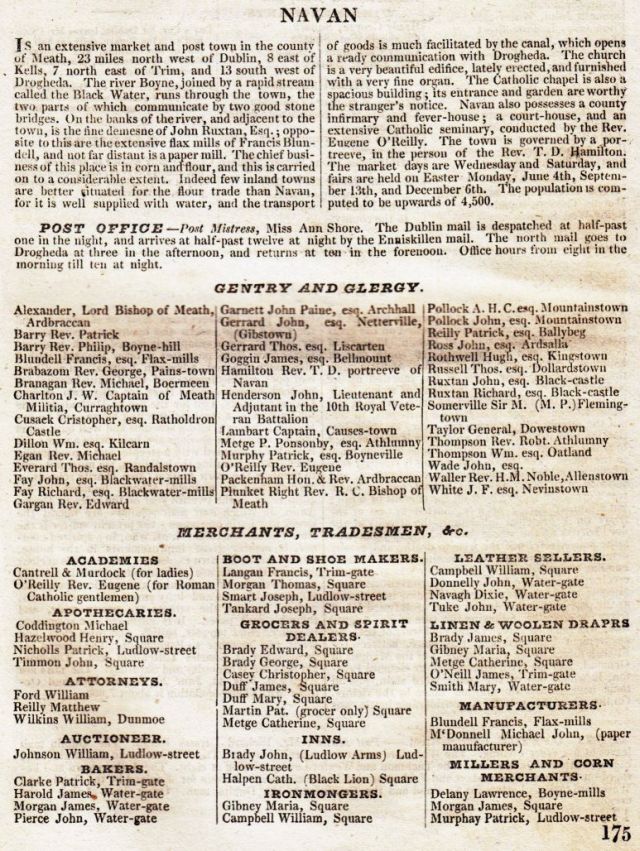 Pigot's Directory 1824 - Navan & District Historical Society